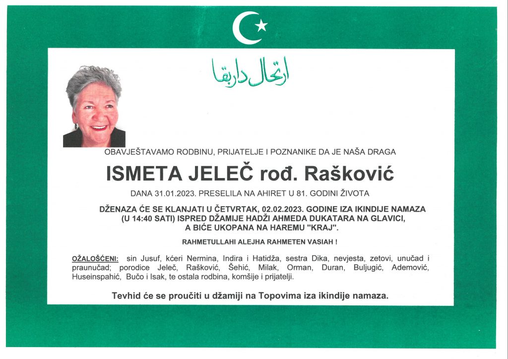 Ismeta Jeleč rođ. Rašković – MIZ Livno