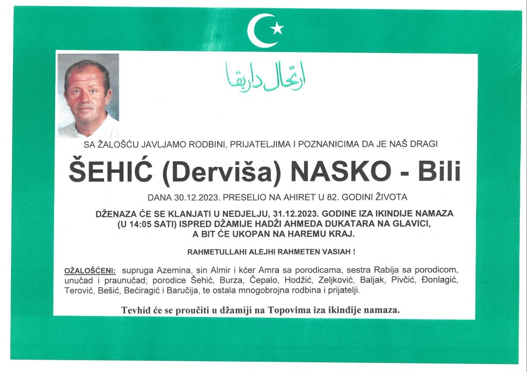 Šehić (Derviša) Nasko – Bili – MIZ Livno